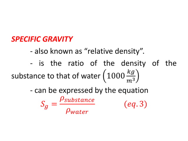 DENSITY: SPECIFIC GRAVITY | PPTX