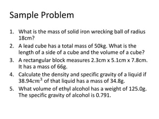DENSITY: SPECIFIC GRAVITY | PPTX