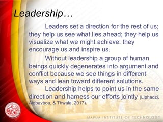 Lecture 1 principles and theories in leadership | PPTX