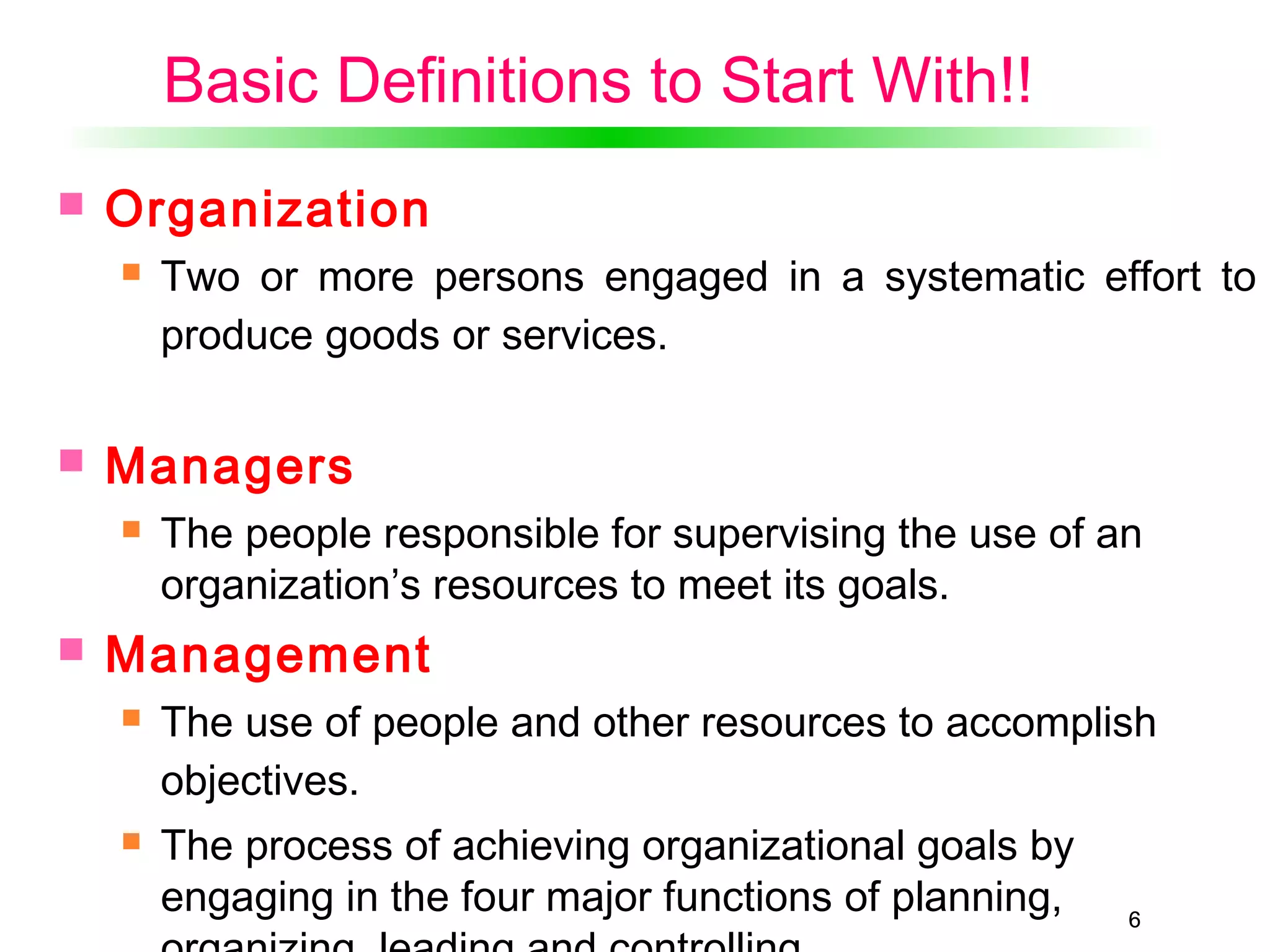 Principles of Management - Lecture 1 | PPT