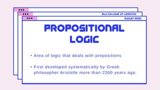 Lecture 1 Propositional logic | PPTX