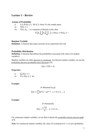 Lecture 1 review | PDF