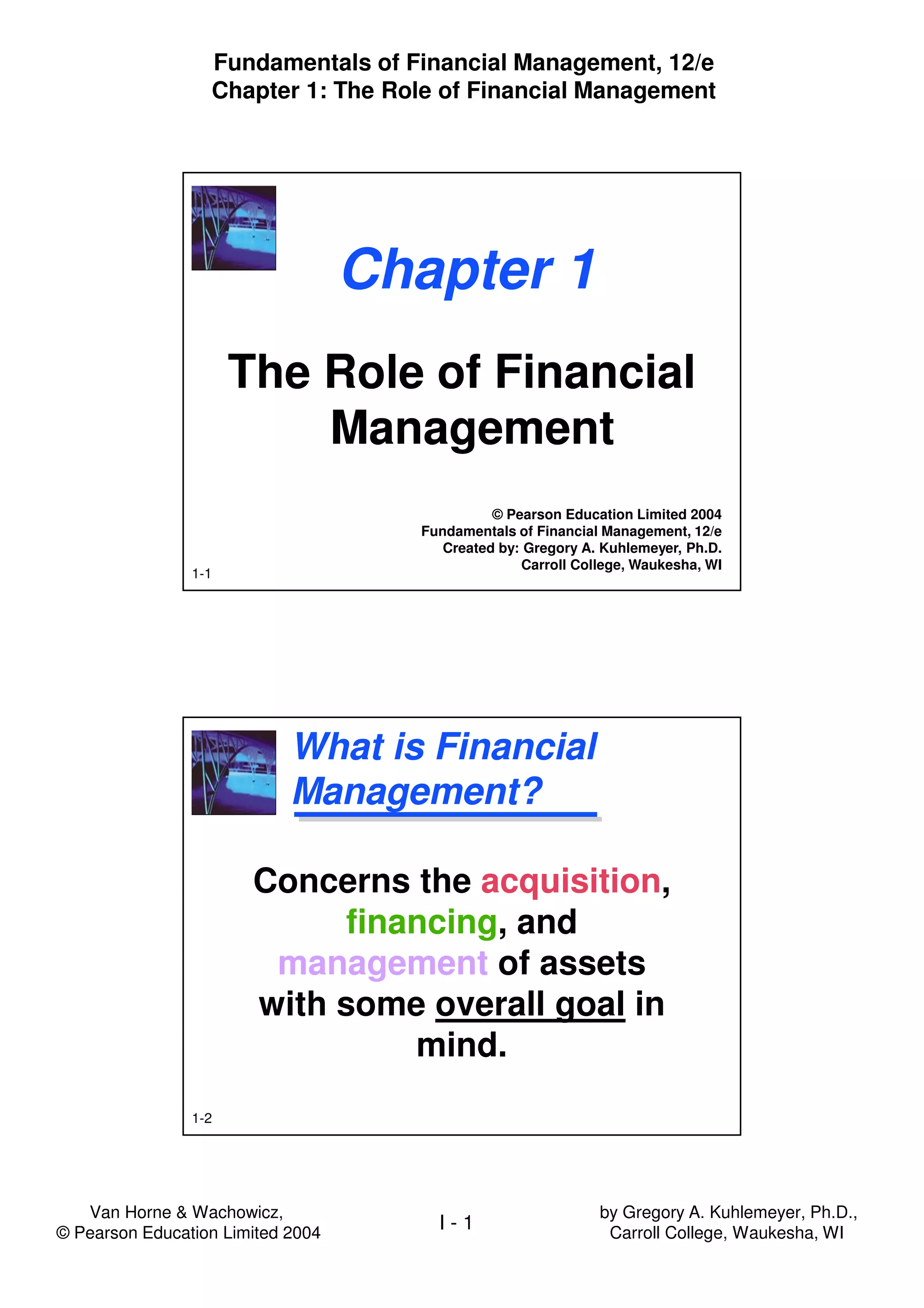 Role of financial management | PDF