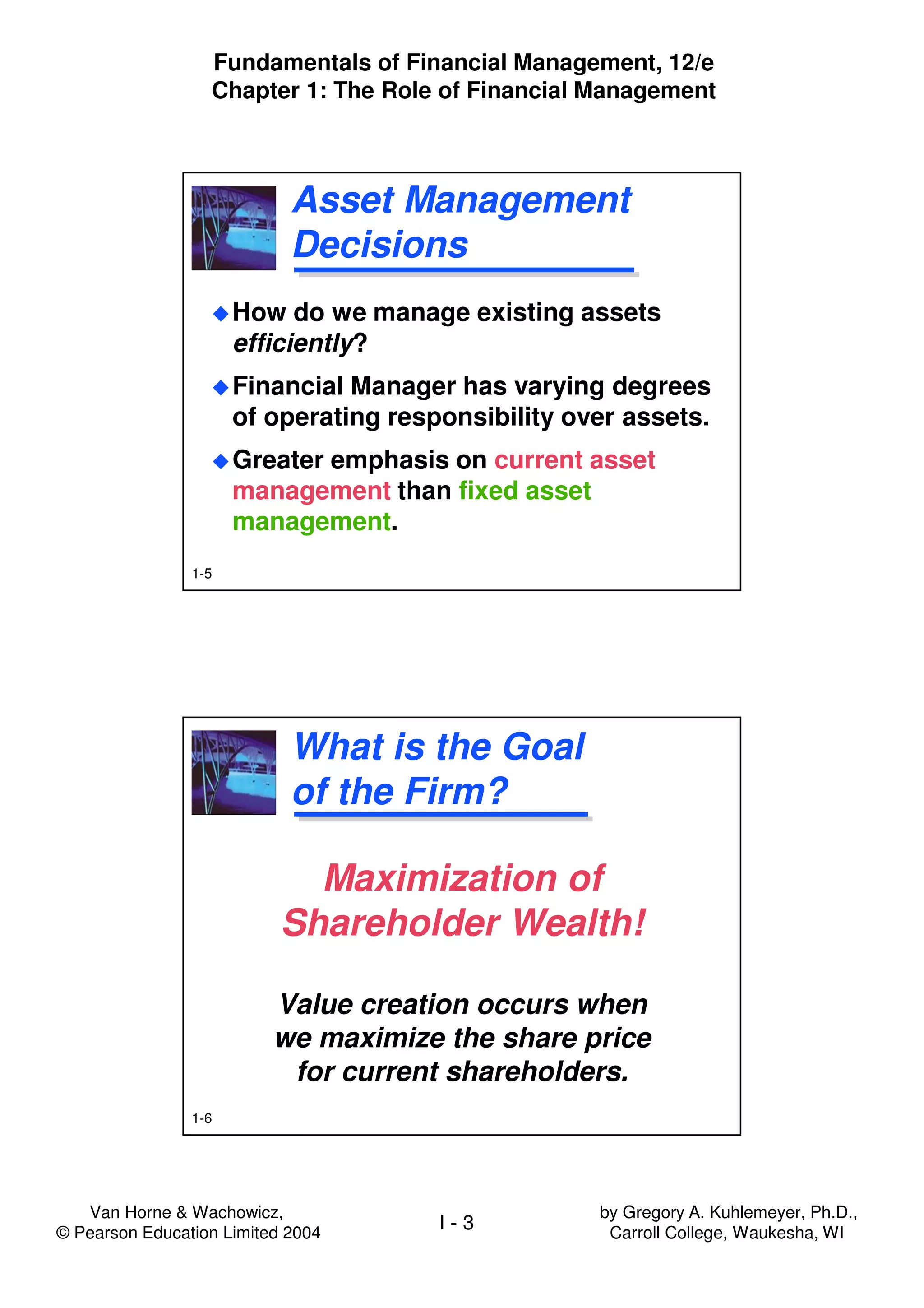 Role of financial management | PDF