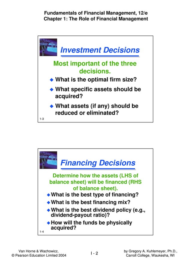 Role of financial management | PDF