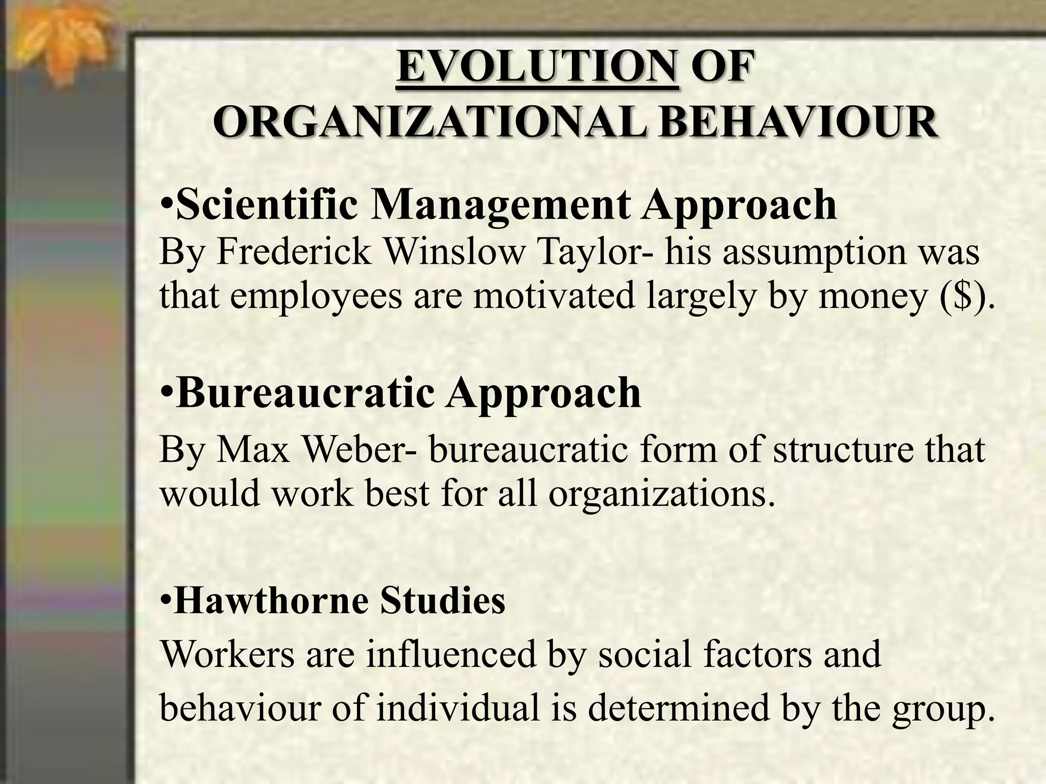 PD Lecture 1 the nature to organizational behaviour | PPTX