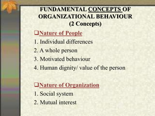 PD Lecture 1 the nature to organizational behaviour | PPTX