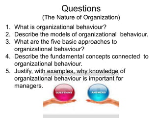 PD Lecture 1 the nature to organizational behaviour | PPTX