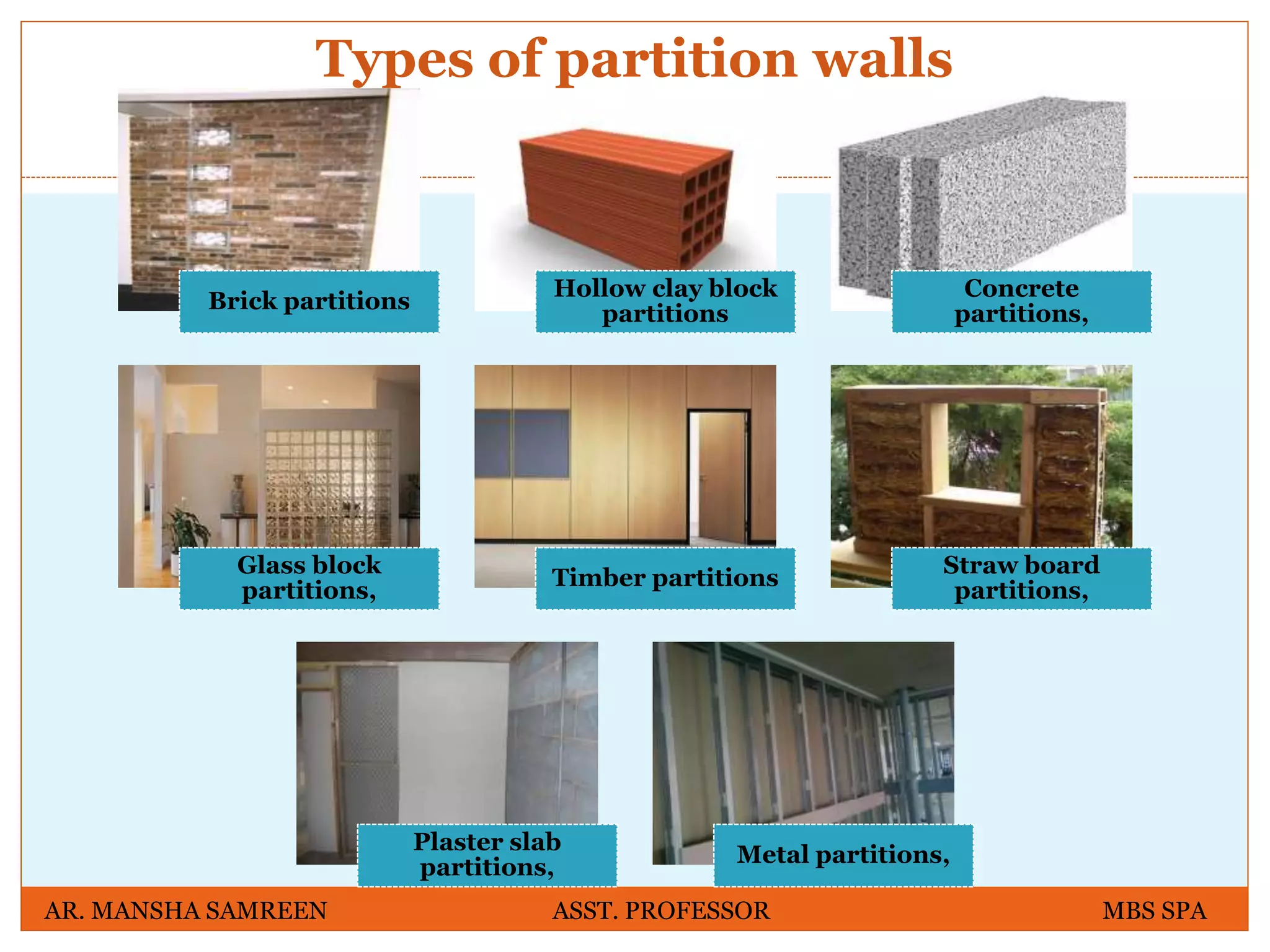 lecture 1- types of partition.pptx | Woodworking | Arts and Crafts
