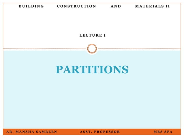 lecture 1- types of partition.pptx | Woodworking | Arts and Crafts