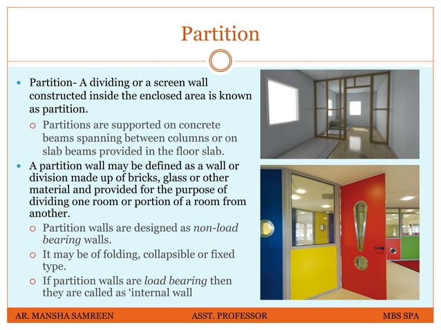 lecture 1- types of partition.pptx | Woodworking | Arts and Crafts