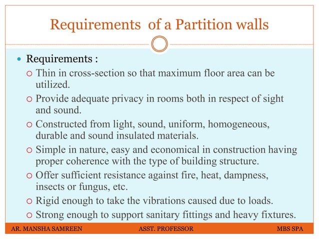 lecture 1- types of partition.pptx | Woodworking | Arts and Crafts