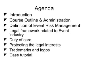 Lecture 1 understanding risk management for events | PPT