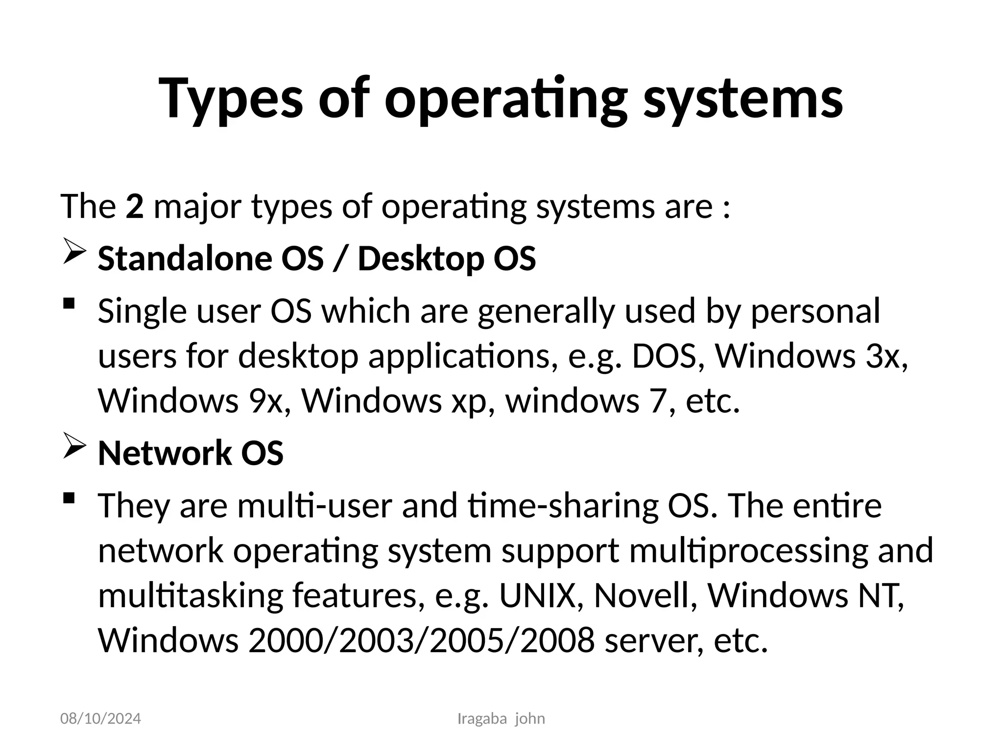 Lecture 1 - Windows operating system concepts.pptx | Operating Systems | Computer Software and ...