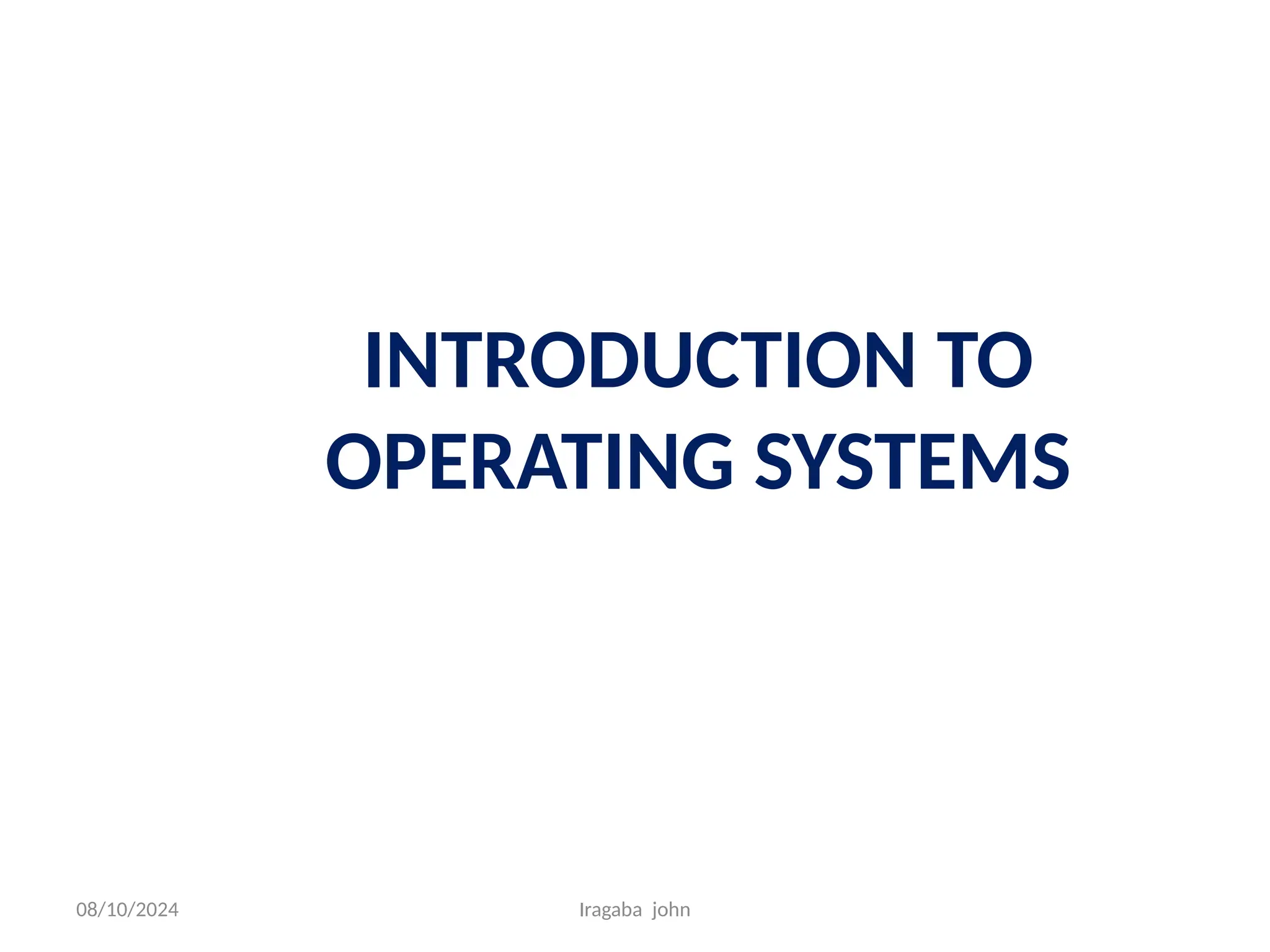 Lecture 1 Windows Operating System Conceptspptx Operating Systems Computer Software And