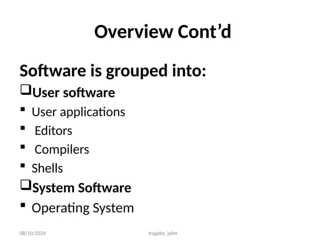 Lecture 1 - Windows operating system concepts.pptx | Operating Systems | Computer Software and ...