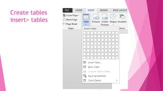 creating & modifying tables | PPTX