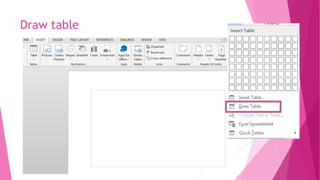 creating & modifying tables | PPTX