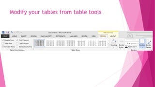 creating & modifying tables | PPTX