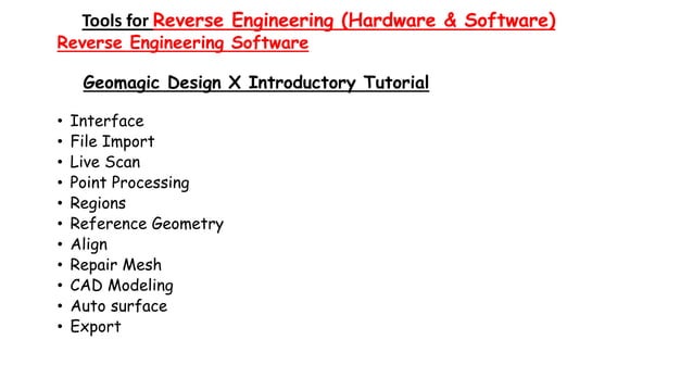 Lecture 10 Tools For Reverse Engineering Hardware And Software Pptx Graphics Software