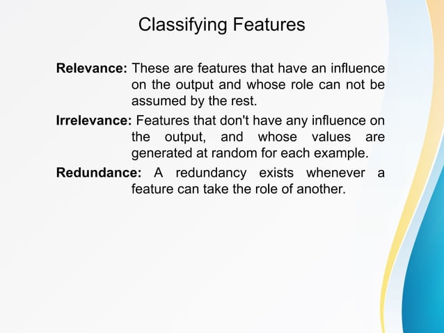 feature selection slides share and types of features selection | PPT