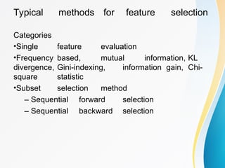 feature selection slides share and types of features selection | PPT