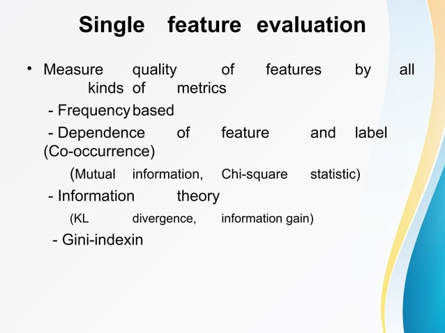 feature selection slides share and types of features selection | PPT