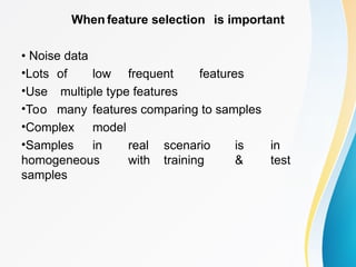 feature selection slides share and types of features selection | PPT