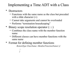 Classes and objects constructor and destructor | PPT