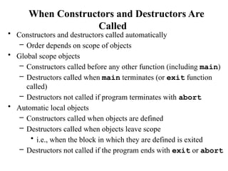 Classes and objects constructor and destructor | PPT