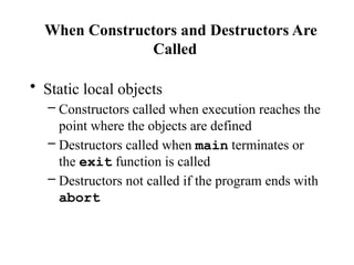 Classes and objects constructor and destructor | PPT