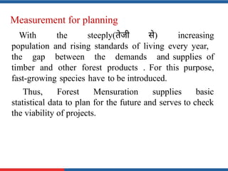 lecture 10.pptx FOREST MESURATION AND ROLE | PPTX