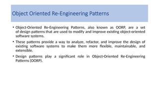 Design patterns software re engineering lect 10 | PPTX