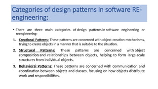 Design patterns software re engineering lect 10 | PPTX