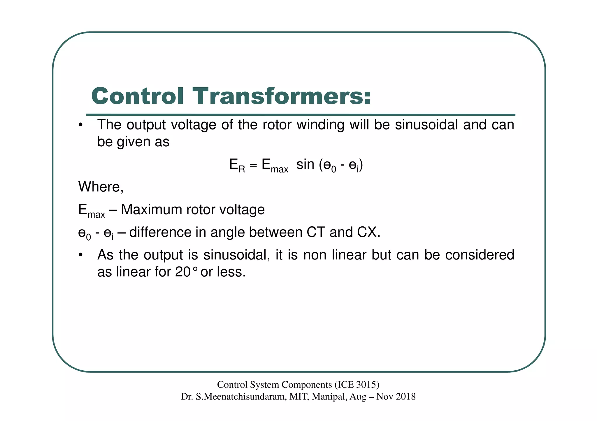Lecture 10 applications of synchros | PDF
