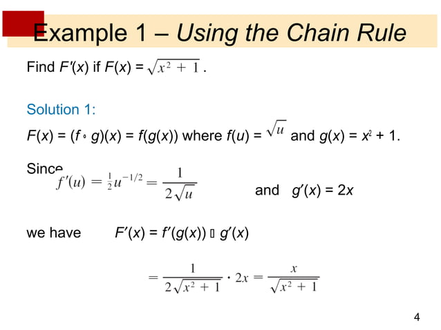 Lecture 10 chain rule - section 3.4 | PPT