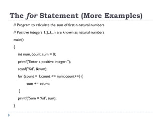 Lecture 10 - Control Structures 2 | PPT