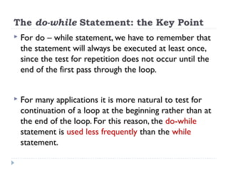 Lecture 10 - Control Structures 2 | PPT