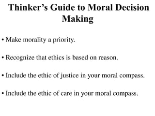 Critical Thinking and Morality presentation | PPTX