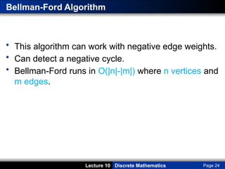 Lecture 10 - Graph part 2.pptx,discrete mathemactics | PPT