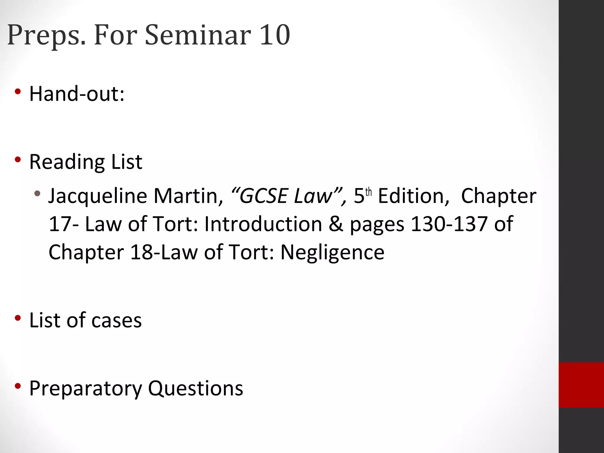 Lecture 10 law of tort | PPT