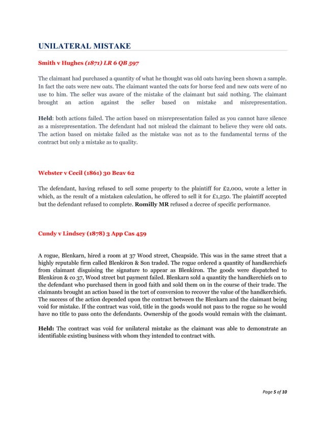 Lecture 10 mistake - cases | DOCX