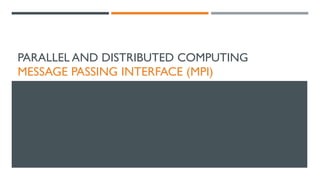 Parallel and Distributed Computing Chapter 10 | PPT