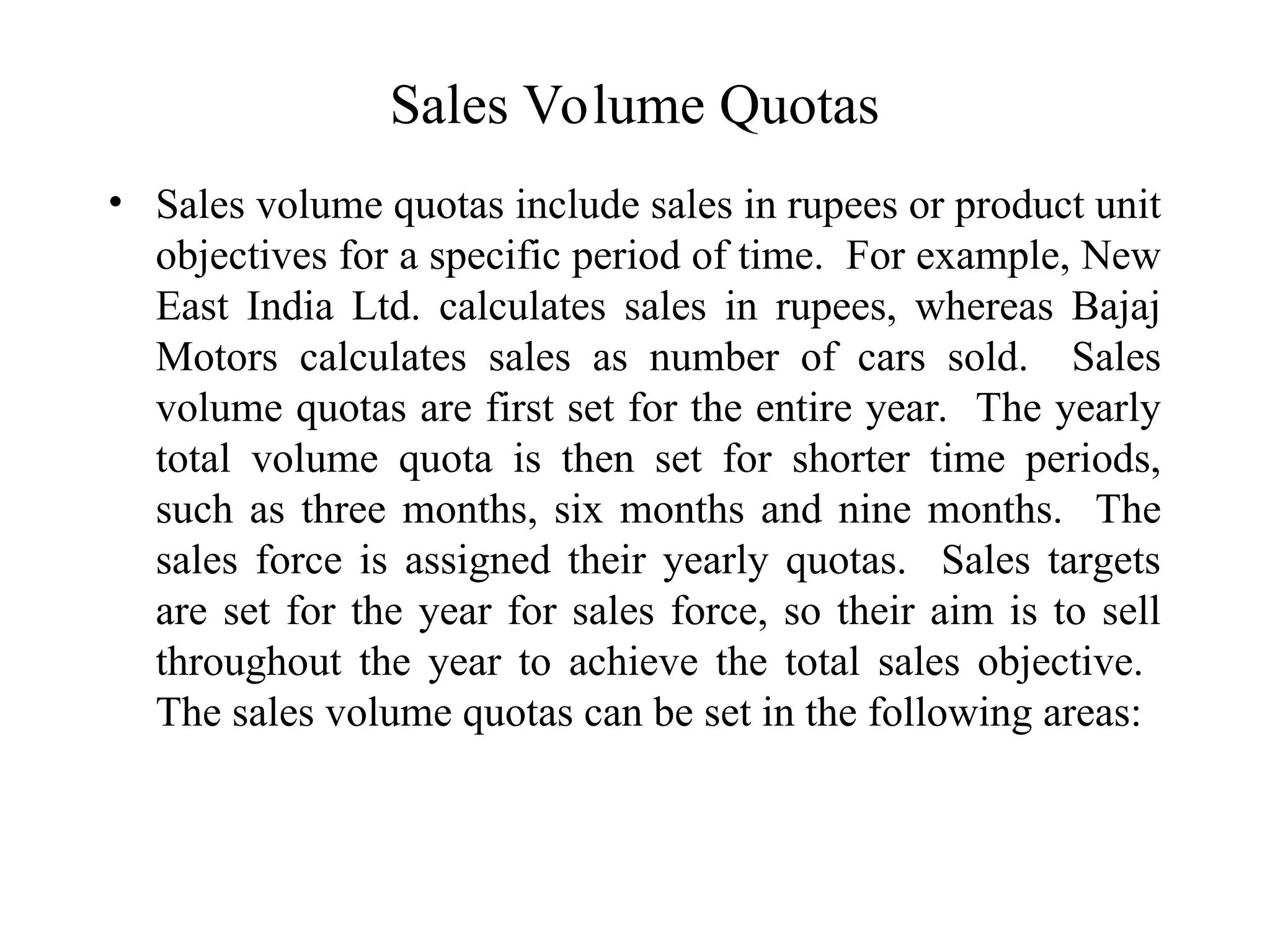 Sales Quota and its Components in Sales Management | PPT