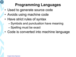 Lecture 10 software development | PPT | Programming Languages | Computing
