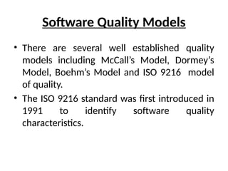 Lecture 10- Software Quality in software engineering | PPT