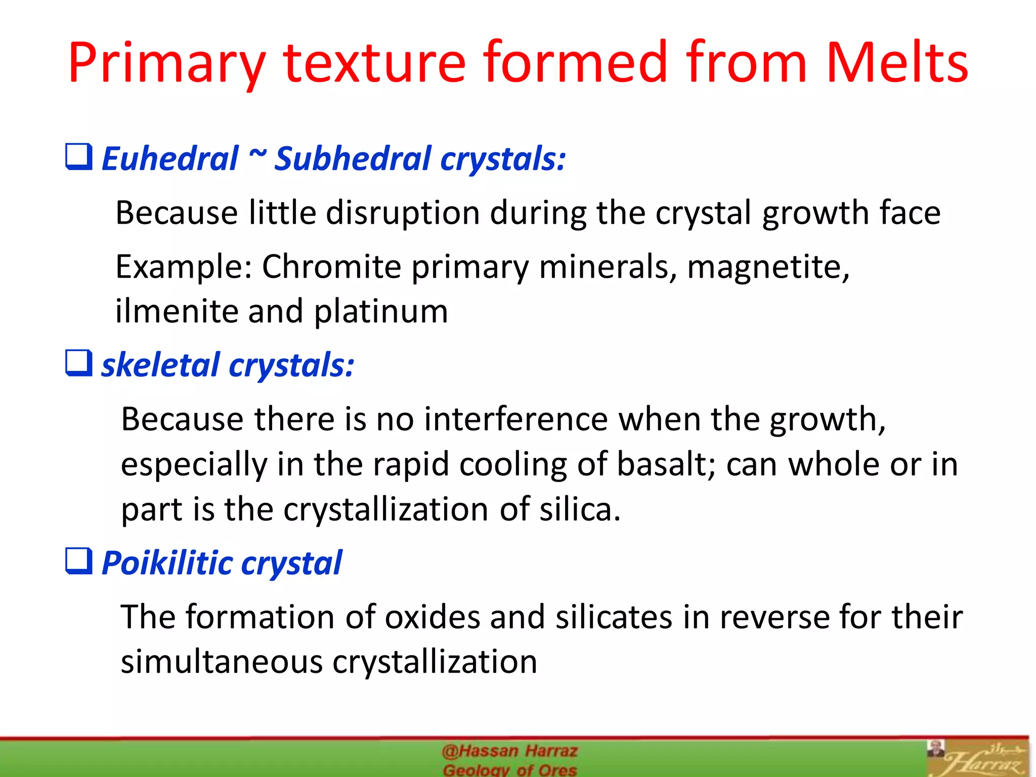 Lecture 10 textures of ore deposits and associated features | PDF