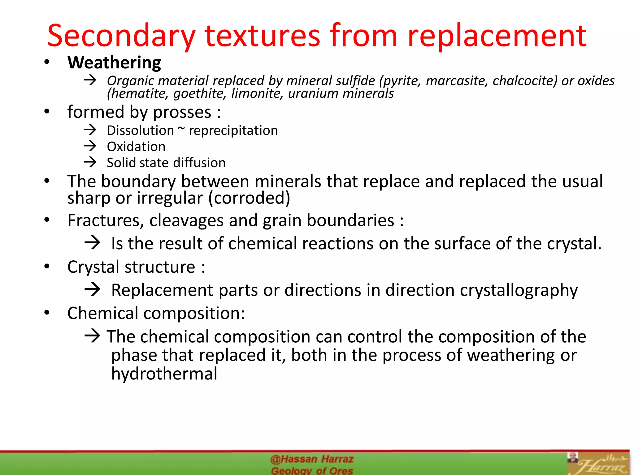 Lecture 10 textures of ore deposits and associated features | PDF