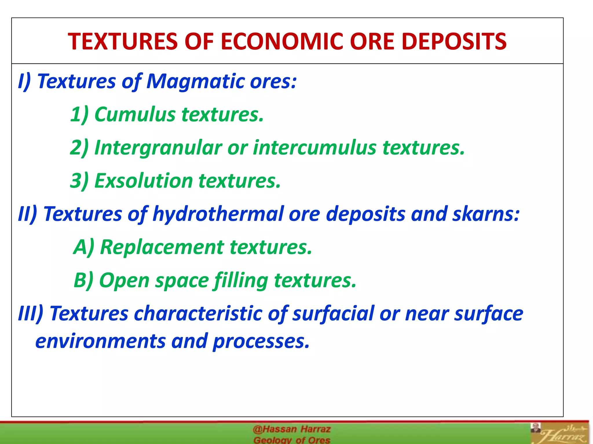 Lecture 10 textures of ore deposits and associated features | PDF