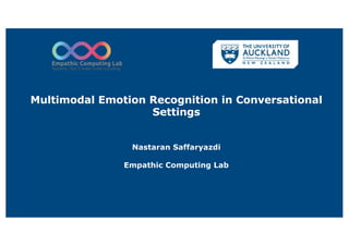 IVE 2024 Short Course Lecture10 - Multimodal Emotion Recognition in Conversational Settings | PPT